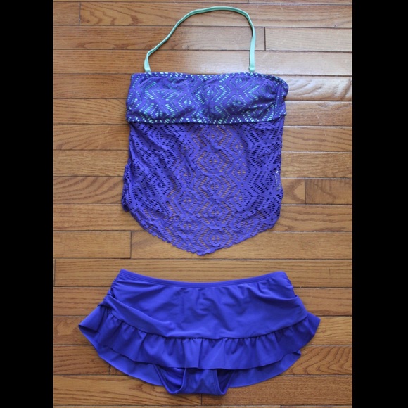 Swim | Indigo And Turquoise Bathing Suit | Poshmark